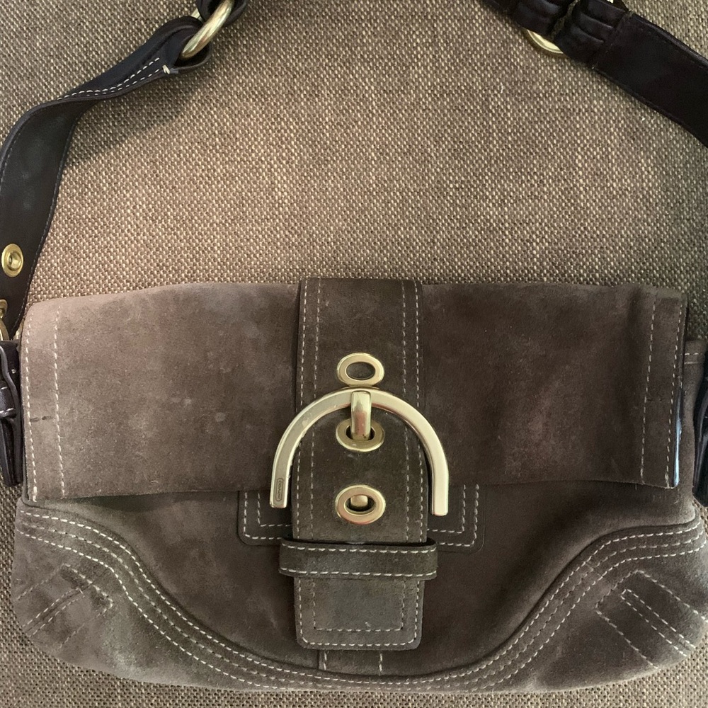 Coach Mini Suede Purse - Gem